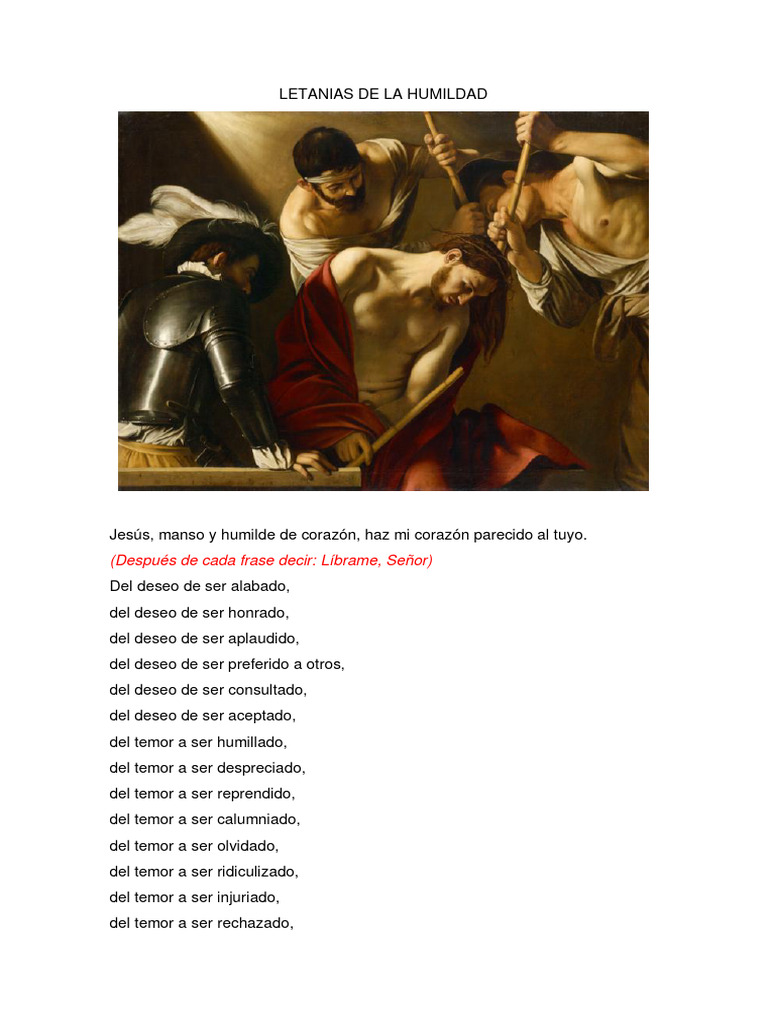 Letanías de la Humildad Católicas | PDF