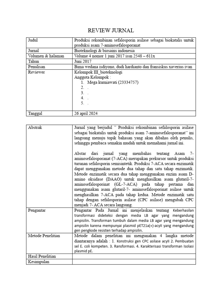 REVIEW JURNAL (Kelompok III) | PDF | Sains & Matematika