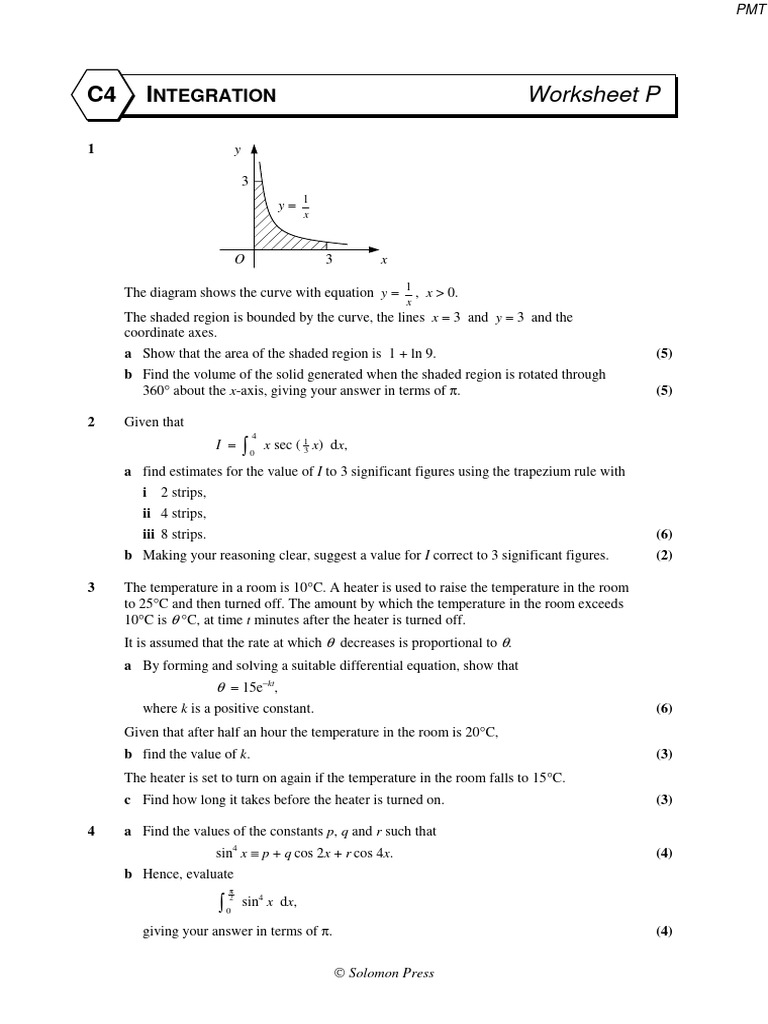 C4 Integration P - Questions | Download Free PDF | Equations | Mathematics