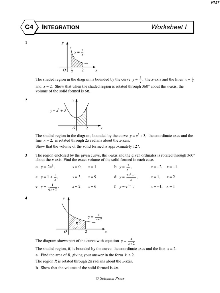 C4 Integration I - Questions | PDF | Cartesian Coordinate System ...