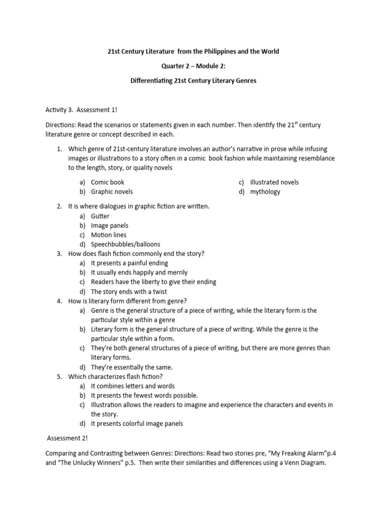 Quarter 2 Module23 Activity | PDF | Genre | Novels