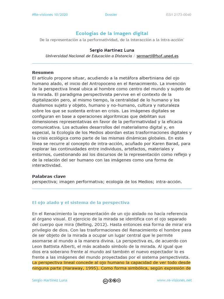 Sergio Martínez - Ecologías de La Imagen Digital | PDF | Imagen | Percepción visual