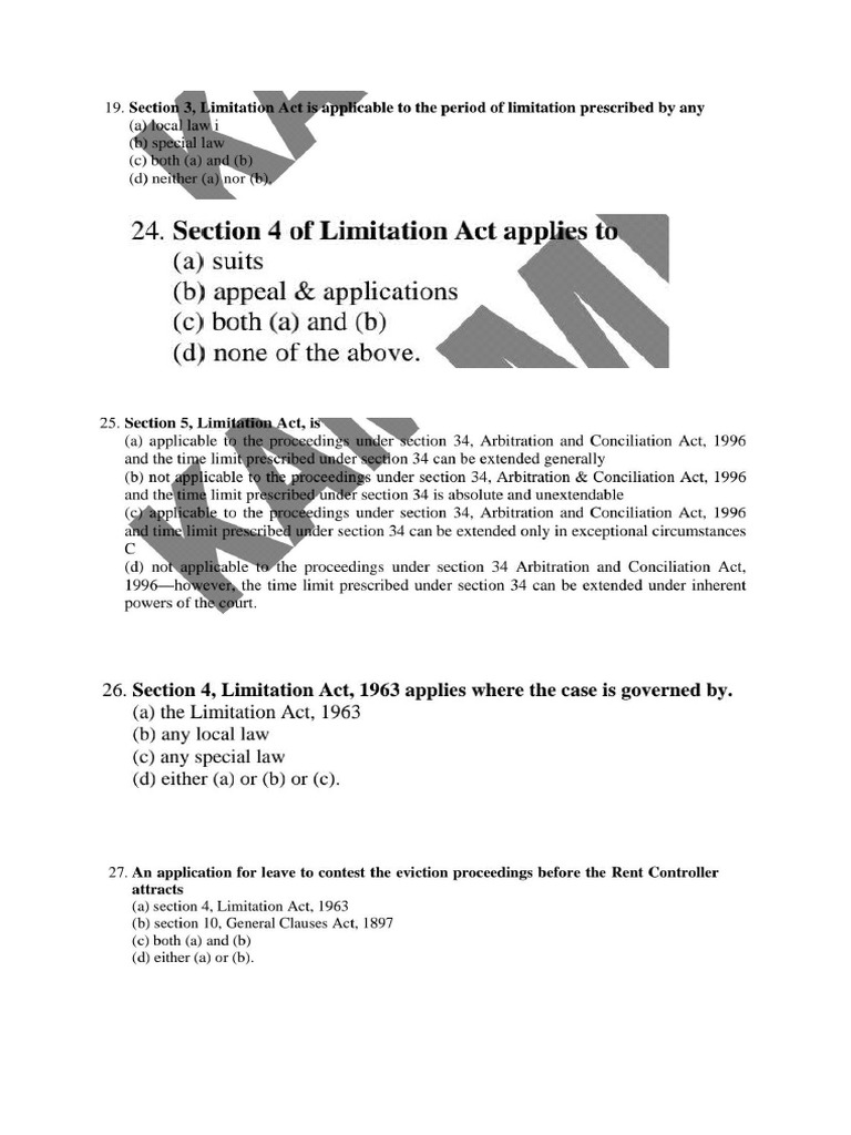 Limitation Difficult Questions | PDF Limitation Difficult Questions | PDF