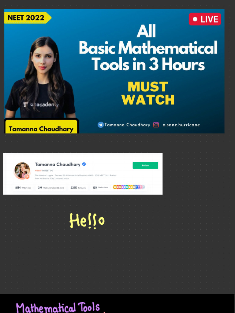 Basics Maths For NEET by TC | PDF | Physics | Mathematical Physics