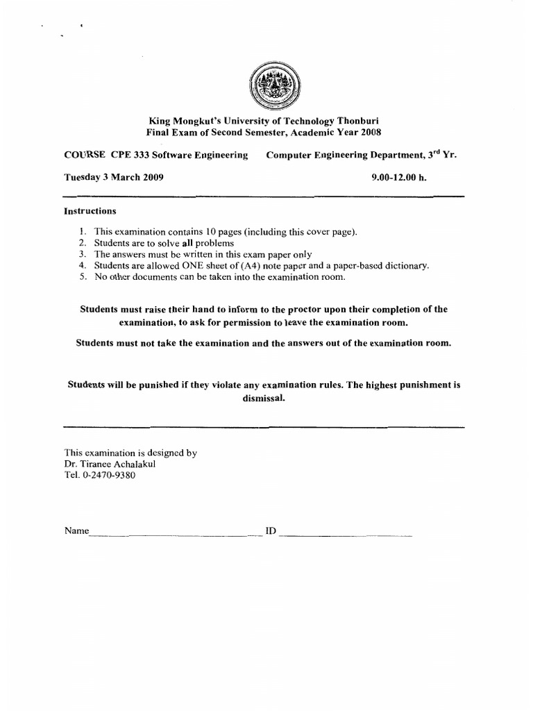 CPE 333 Software Engineering 3 Mar 2009 | PDF | Software Development ...