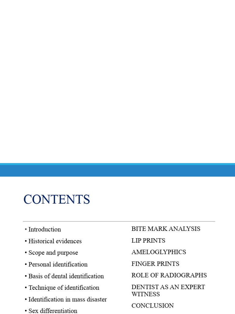 Forensic Odontology: Identification Methods | PDF | Human Tooth | Mouth