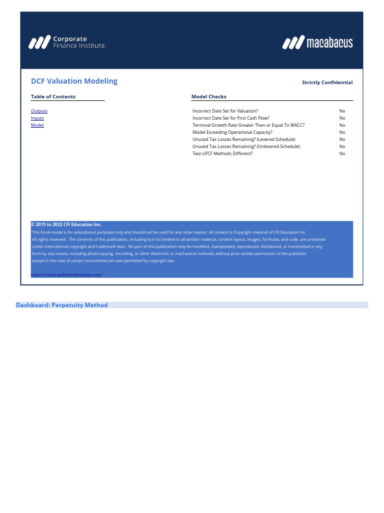 DCF Valuation Model (Complete) | Download Free PDF | Discounted Cash ...