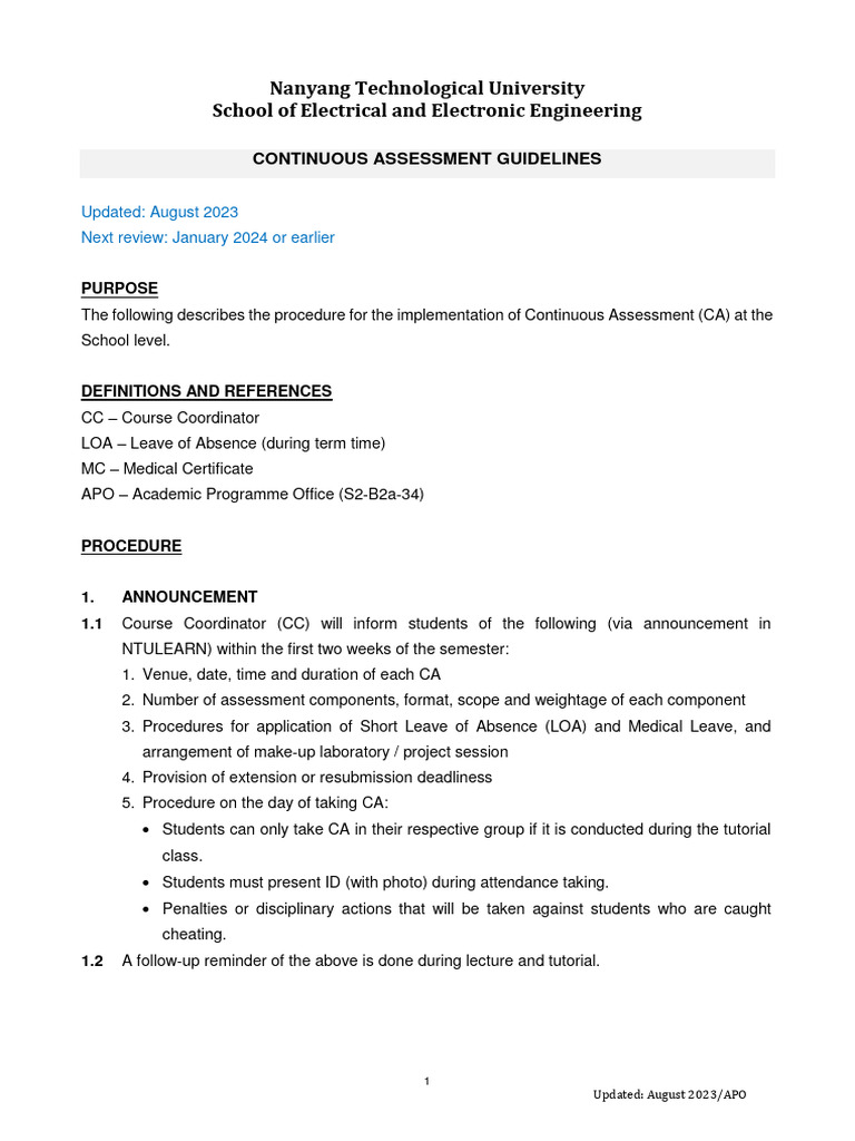 EEE CA Guidelines | PDF | Career & Growth