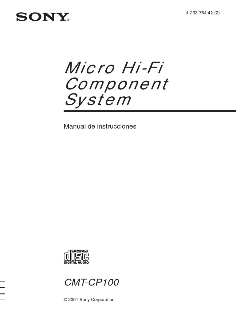 Micro Hi-Fi Component System: CMT-CP100 | PDF | Disco compacto | Radio