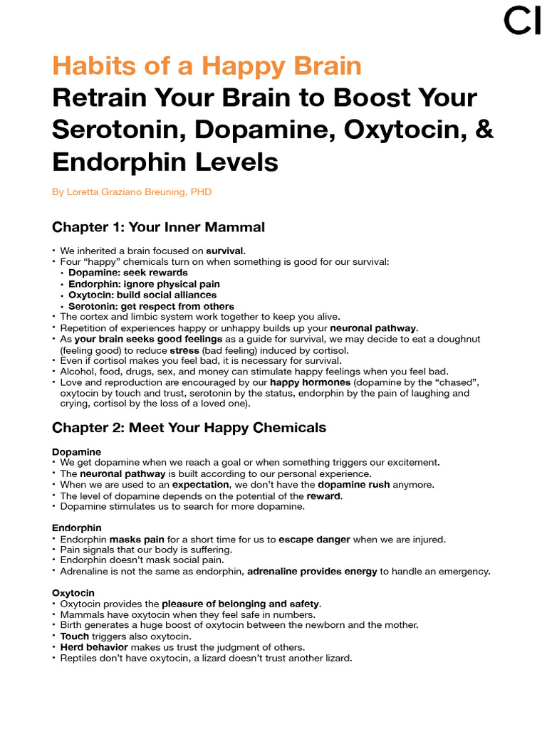 Habits to Boost Your Happy Chemicals | PDF | Brain | Dopamine