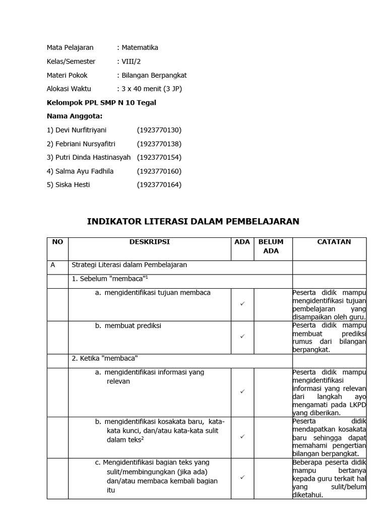 Aksi Nyata-T2-Literasi Dalam Lintas Mata Pelajaran | PDF