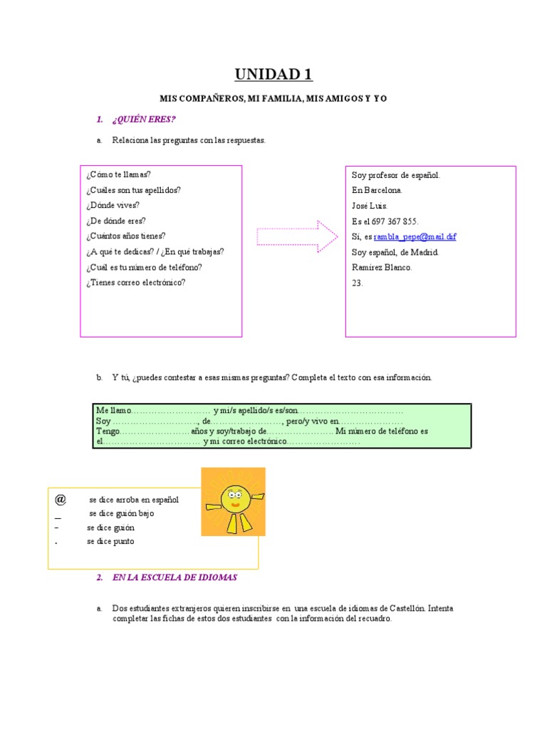 Unidad 1 Mis Compañeros Mi Familia Mis Amigos y Yo | PDF | Rachel | Color