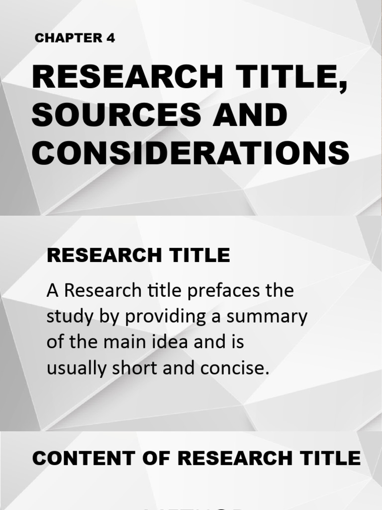 Chapter4-Reseach Tiltle | PDF