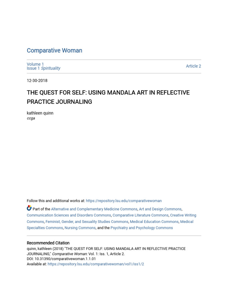 USING MANDALA ART IN REFLECTIVE PRACTICE JOURNALING | PDF | Experience | Thought