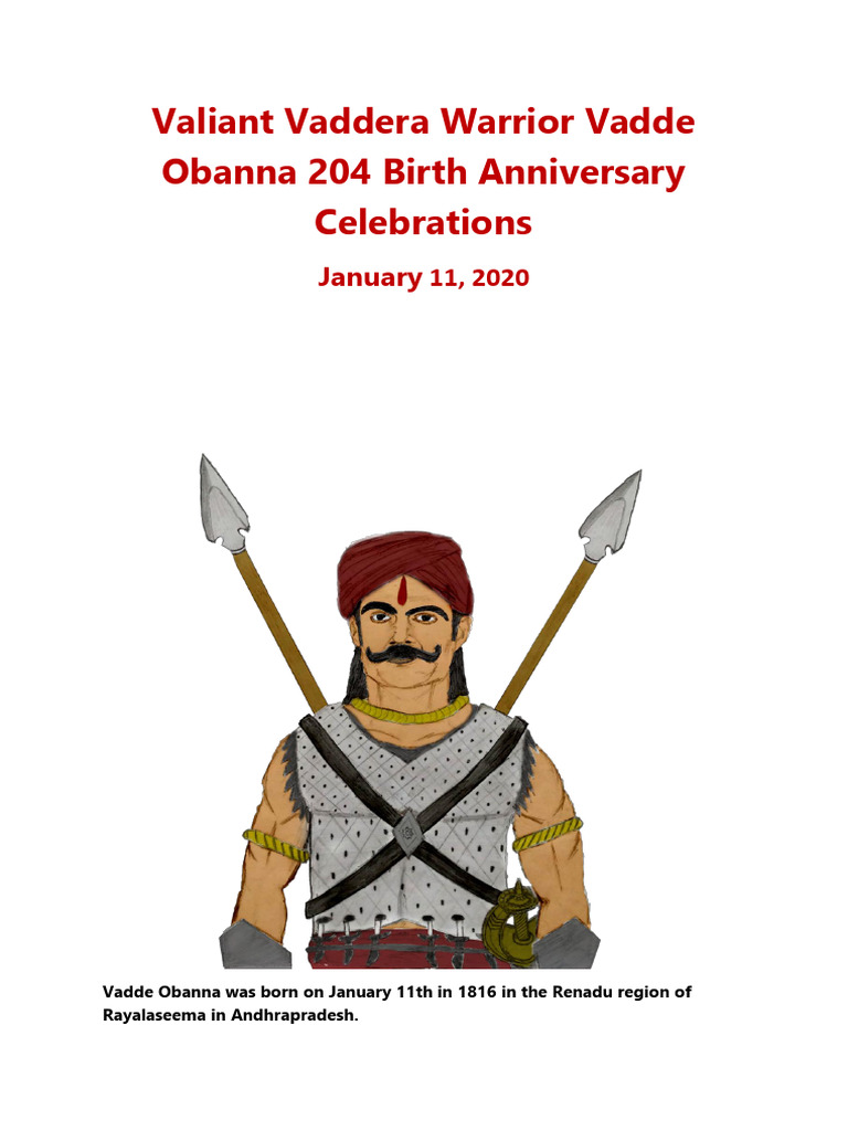 Vadde Obanna: Celebrating a Freedom Fighter | PDF