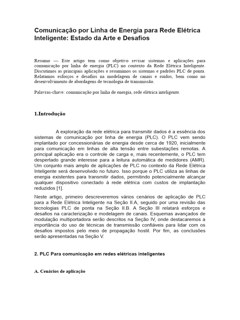 Comunicação Por Linha de Energia para Rede Elétrica Inteligente | PDF ... Comunicação Por Linha de Energia para Rede Elétrica Inteligente | PDF ...
