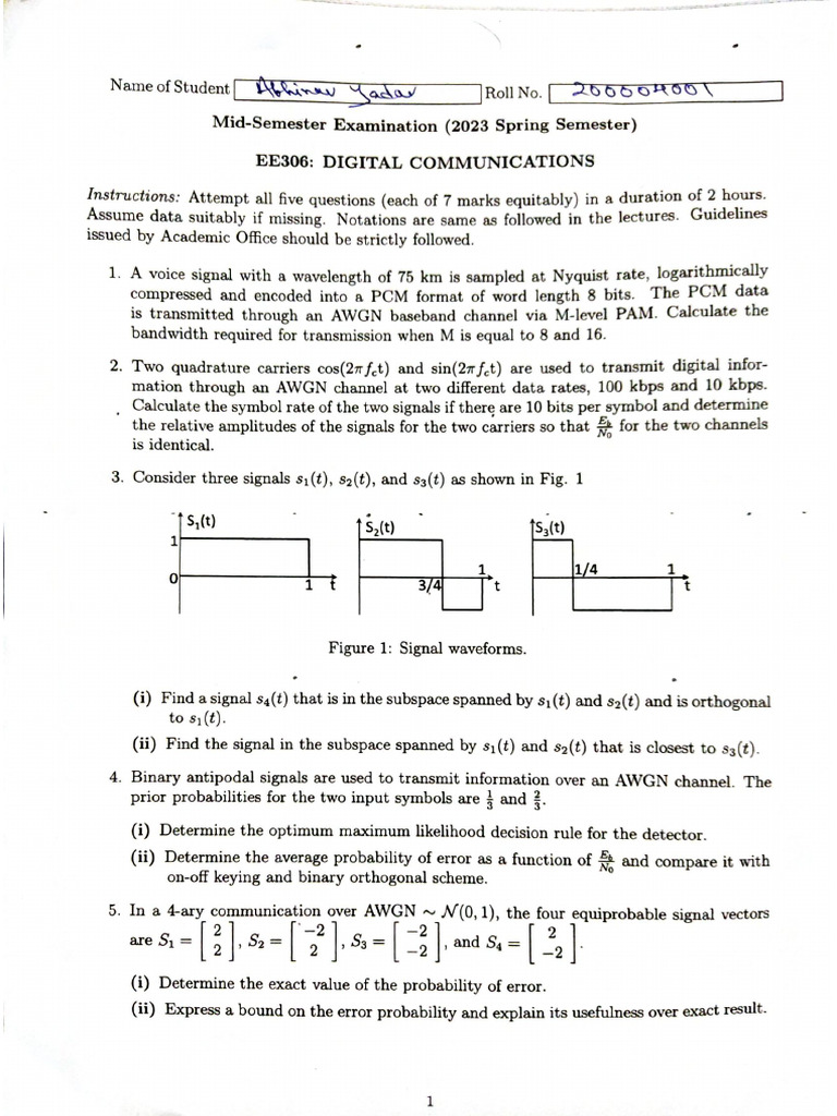 EE306_MSE_2023 | PDF