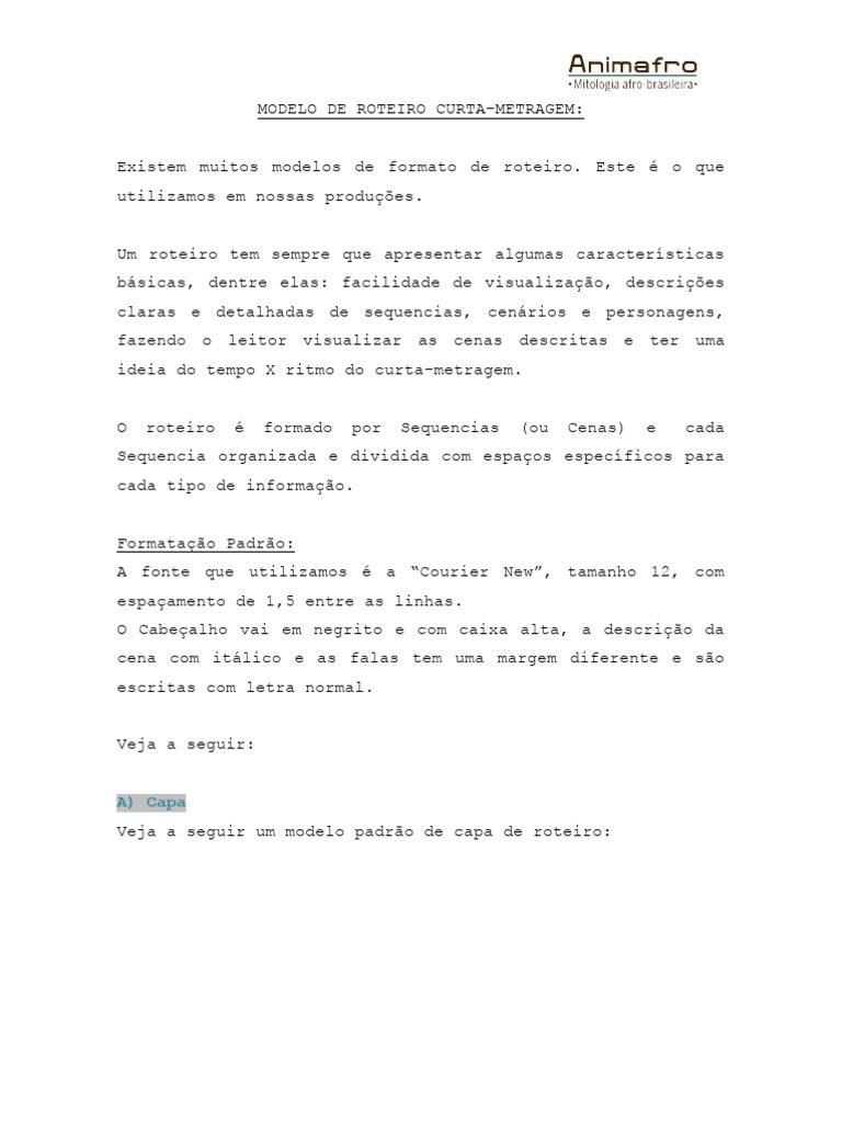 Modelo de Roteiro | PDF | Roteiro | Tempo