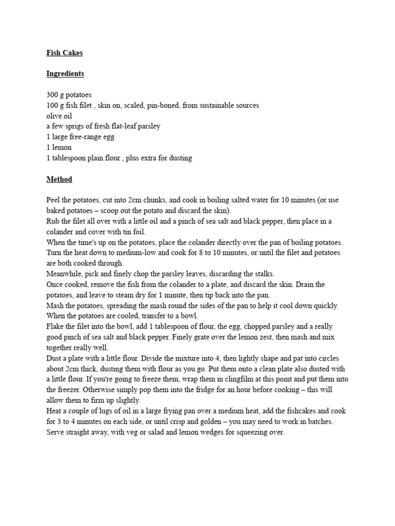 Fish Cake Swiss Roll PDF Baking Potato
