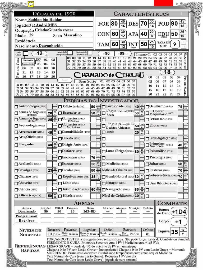 FICHA - EDITAVEL - CoC Saddam | PDF