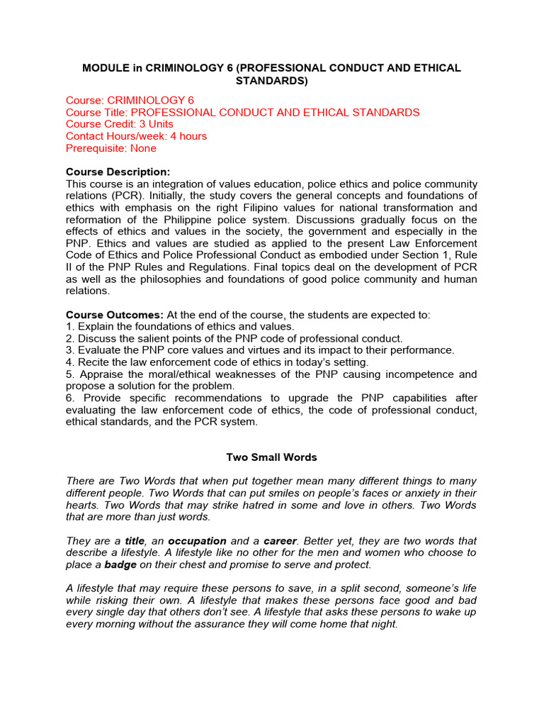 Ethics Module 1 | PDF | Morality | Reason