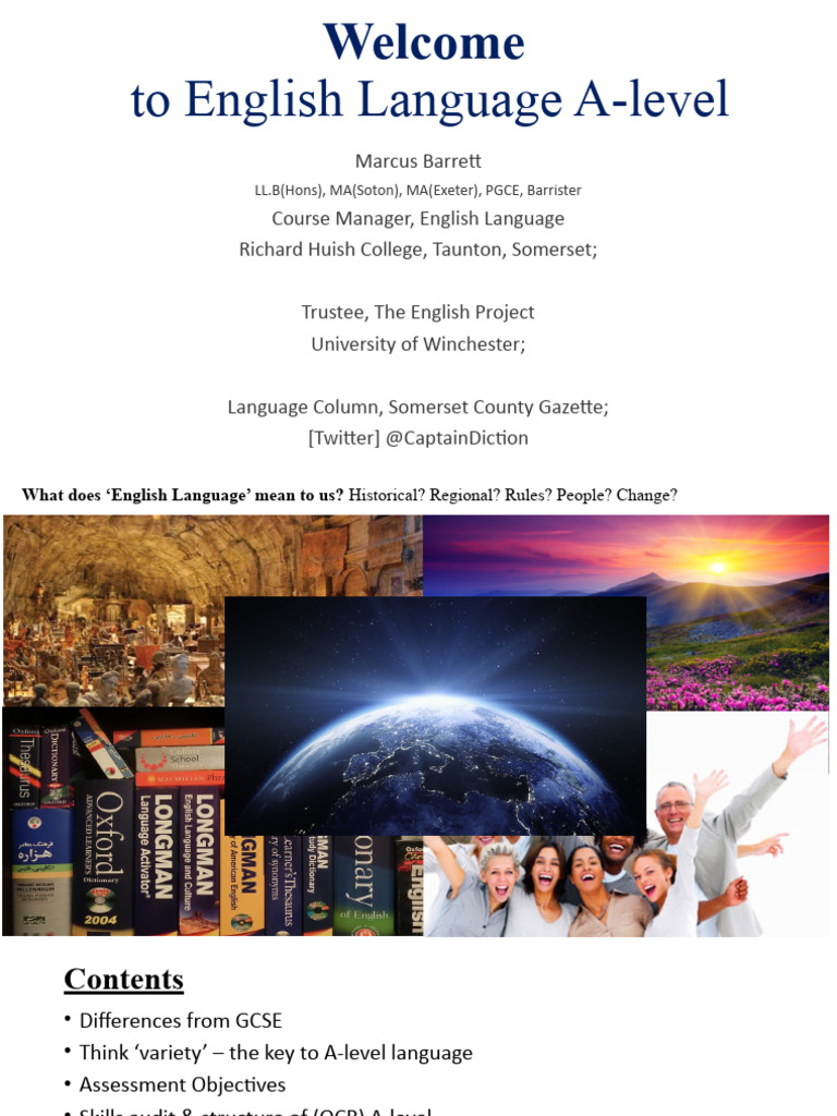 A-Level English Language Overview Guide | PDF | English Language ...