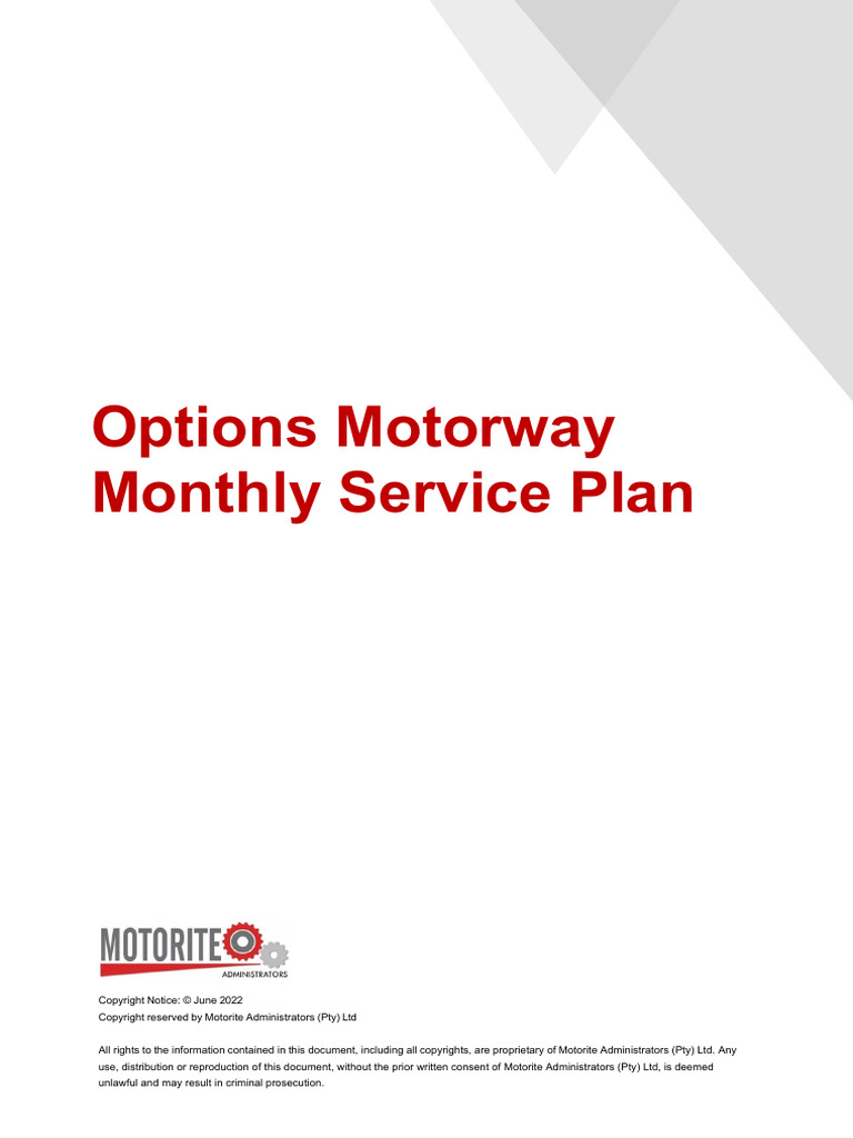 MV Monthly Service Plan Oct 2022 (TER) | PDF | Lawyer | Indemnity