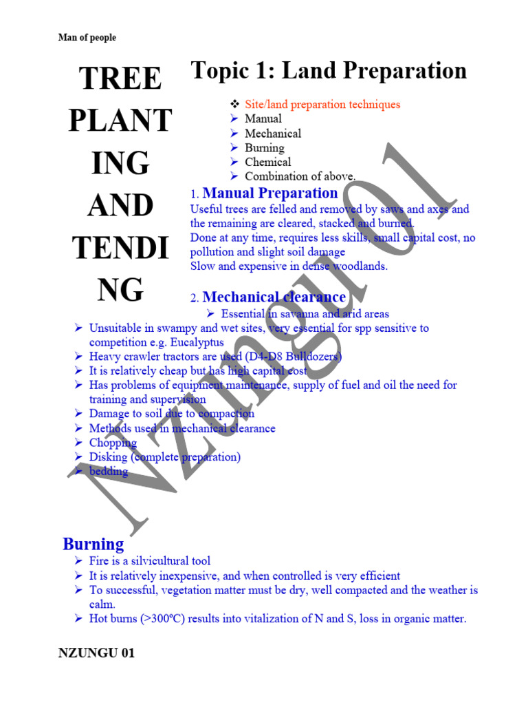 Tree Planting and Tending | PDF | Pruning | Sowing