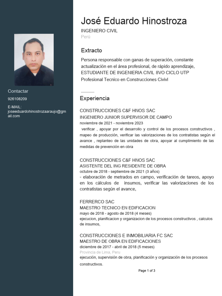 CV Eduardo 2024 1 | PDF | Ingeniería