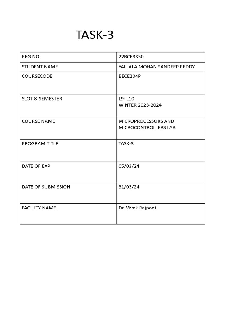 22bce3350 Task3 | PDF | Control Flow | Office Equipment