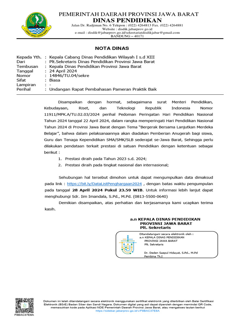 NOTA DINAS - PERMOHONAN DATA SISWA DAN GTK BERPRESTASI 24042024 043647 ... NOTA DINAS - PERMOHONAN DATA SISWA DAN GTK BERPRESTASI 24042024 043647 ...