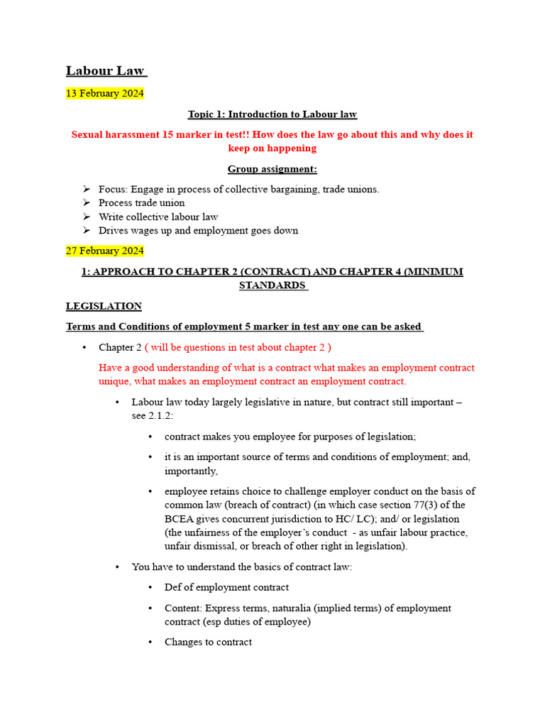Labour Law Document | Download Free PDF | Labour Law | Employment