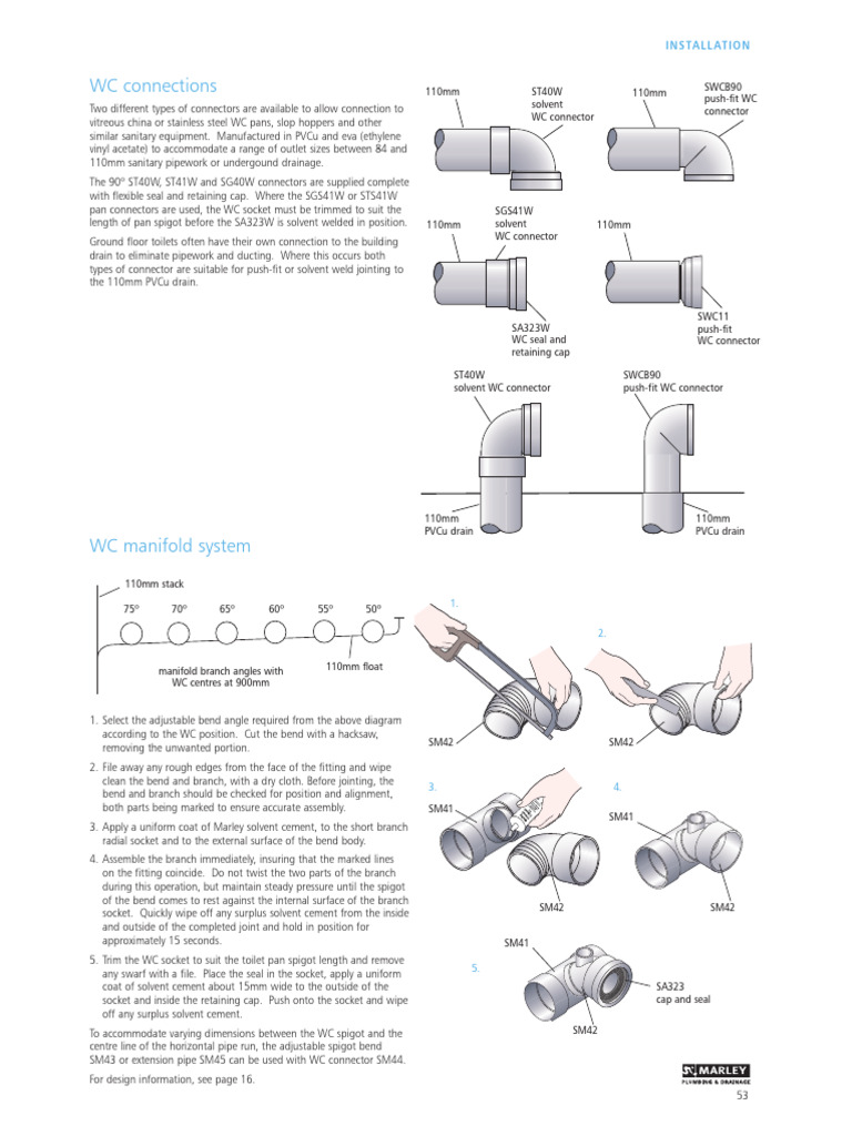 WC Connections: Installation | PDF | Tap (Valve) | Polyvinyl Chloride