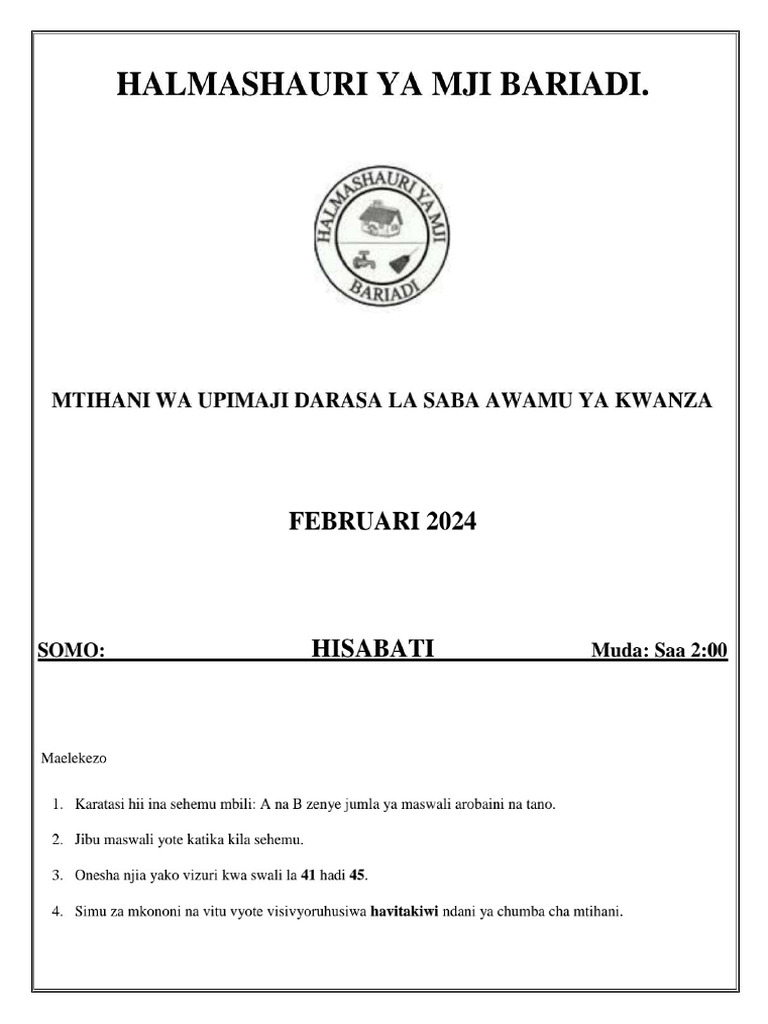 Hisabati 7 Unet - MR No Time | PDF
