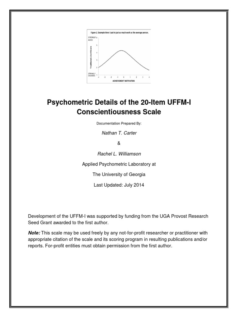 UFFM-I Conscientiousness Scale Details | PDF | Spss | Psychometrics