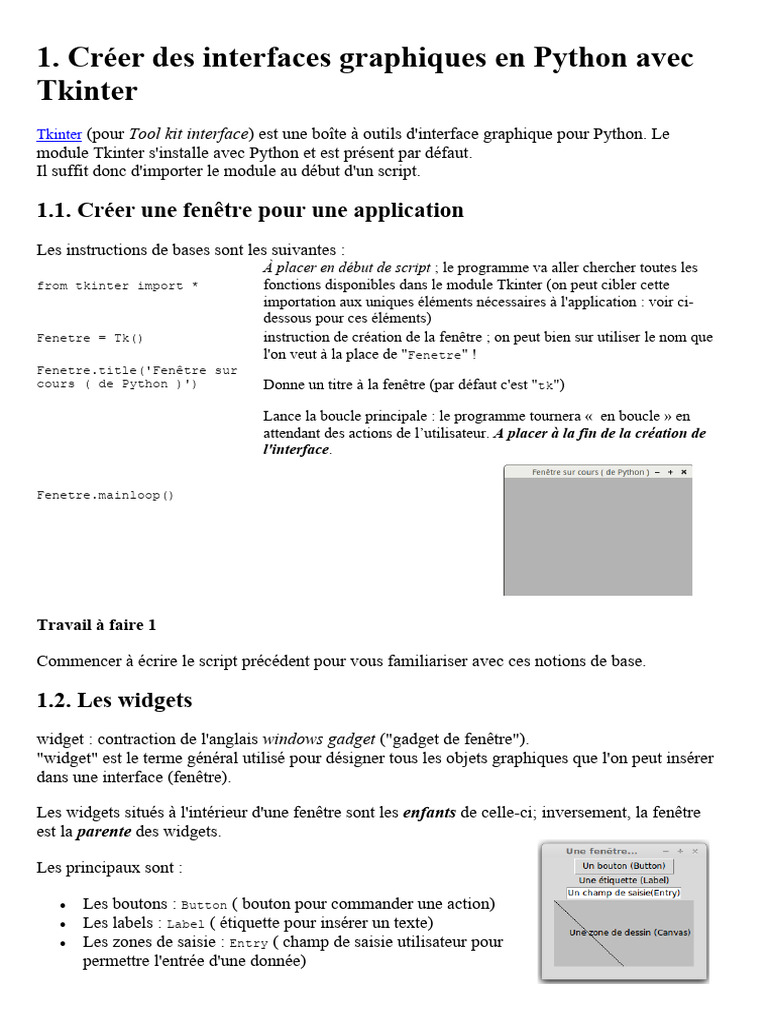Inititation Tkinter Morpion Eleves | PDF | Interface graphique | Python (Langage de programmation)