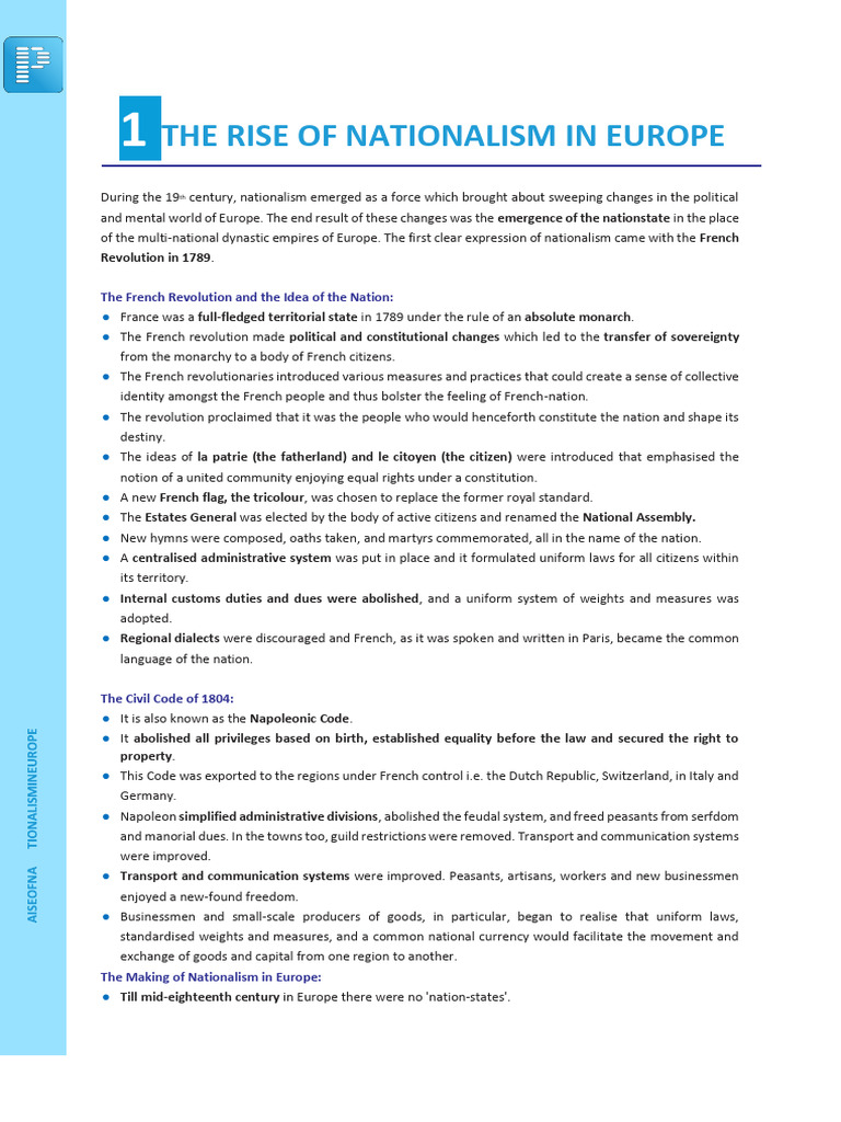 1 The Rise of Nationalism in Europe | PDF | Balkans | Nationalism