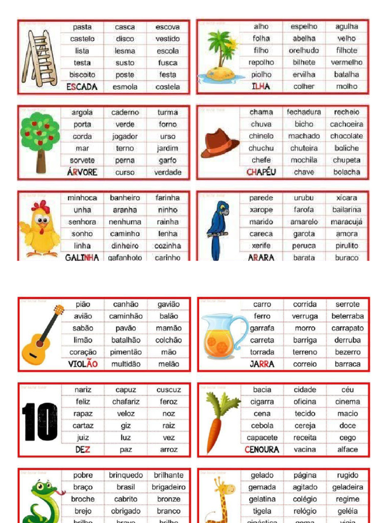 Banco de Palavras - Complexas | PDF