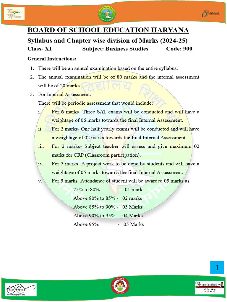 Business Studiesa Class 11 Syllabus | PDF | Business | Sole Proprietorship