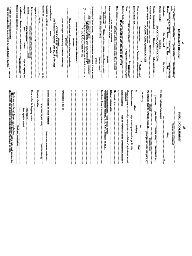 Service Record Even Pages PDF