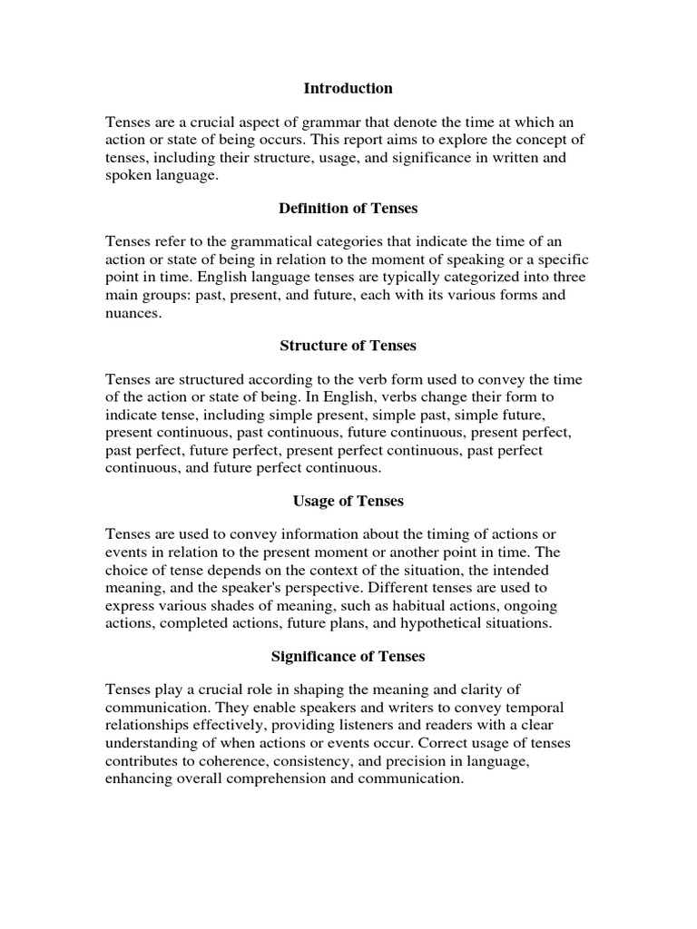 Tenses | PDF | Grammatical Tense | Syntax