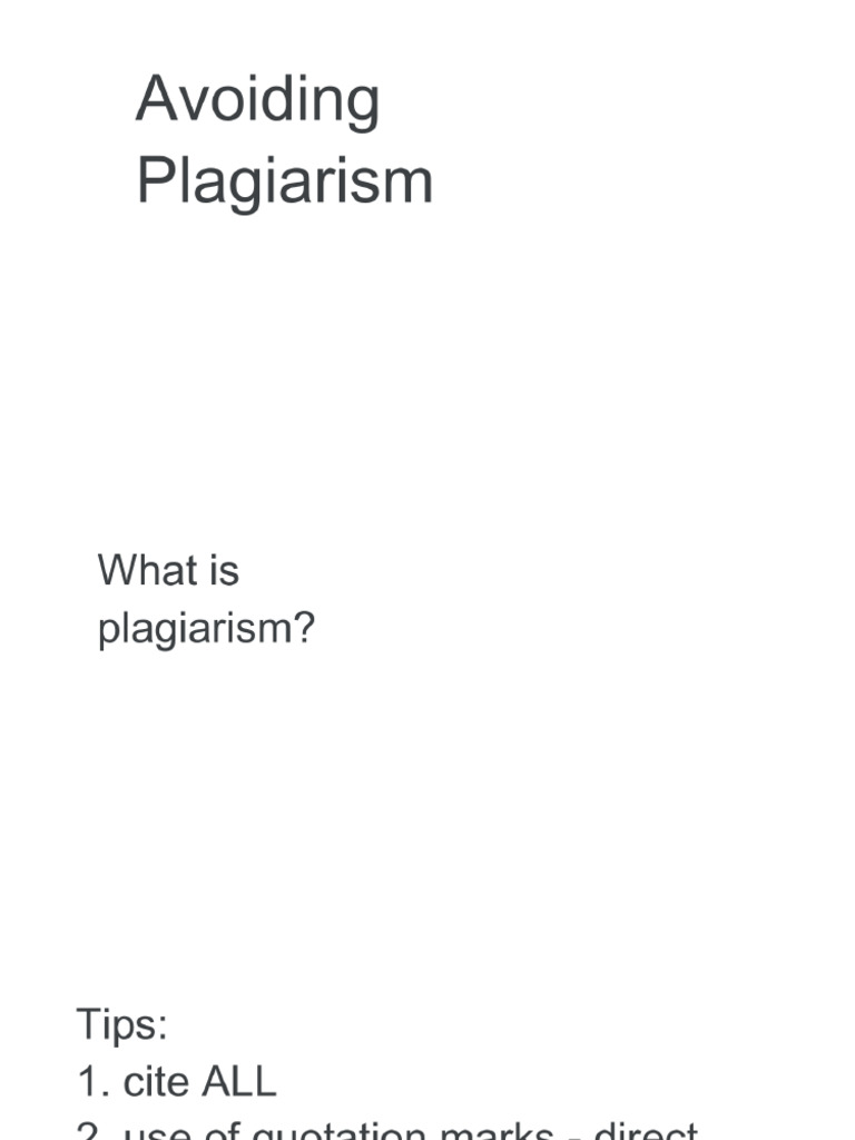 DISS1 Pres3 Avoiding-Plagiarism | PDF