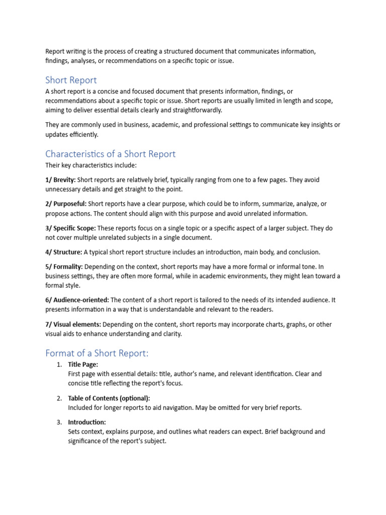 Report Writing [imp] | PDF | Information | Financial Statement