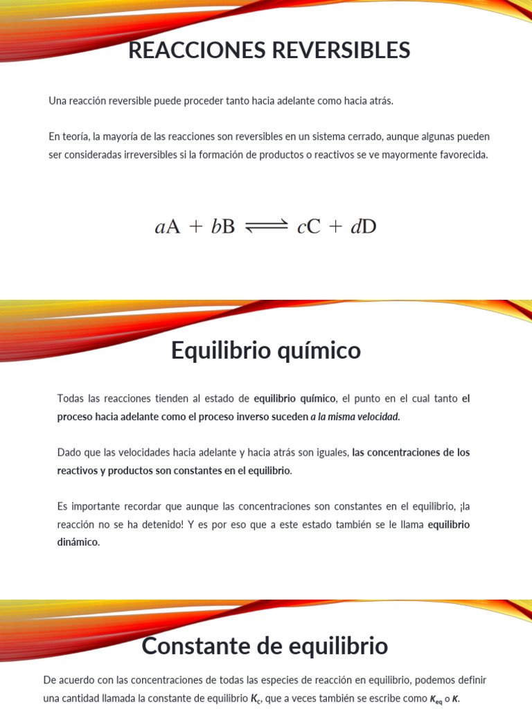 Equilibrio Quã - Mico | PDF | Equilibrio químico | Reacciones químicas