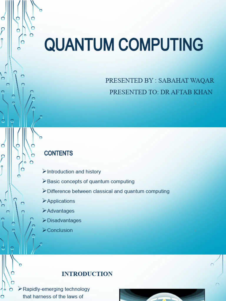 Presentation 1 | PDF | Quantum Computing | Computing