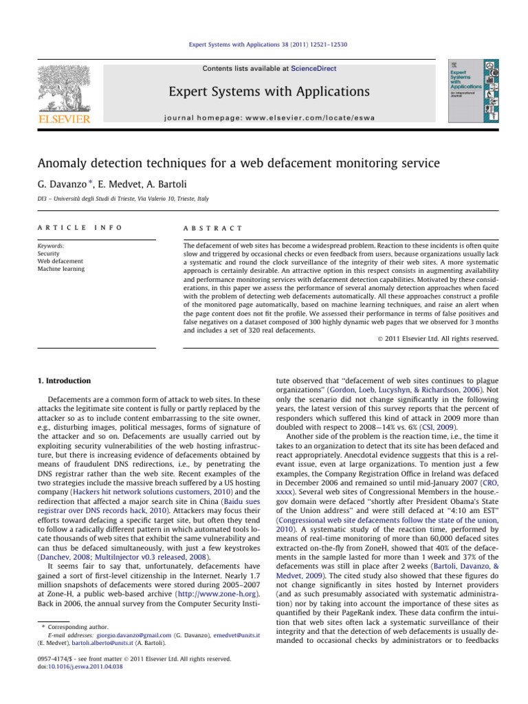 Anomaly Detection Techniques For A Web D | PDF | Html Element
