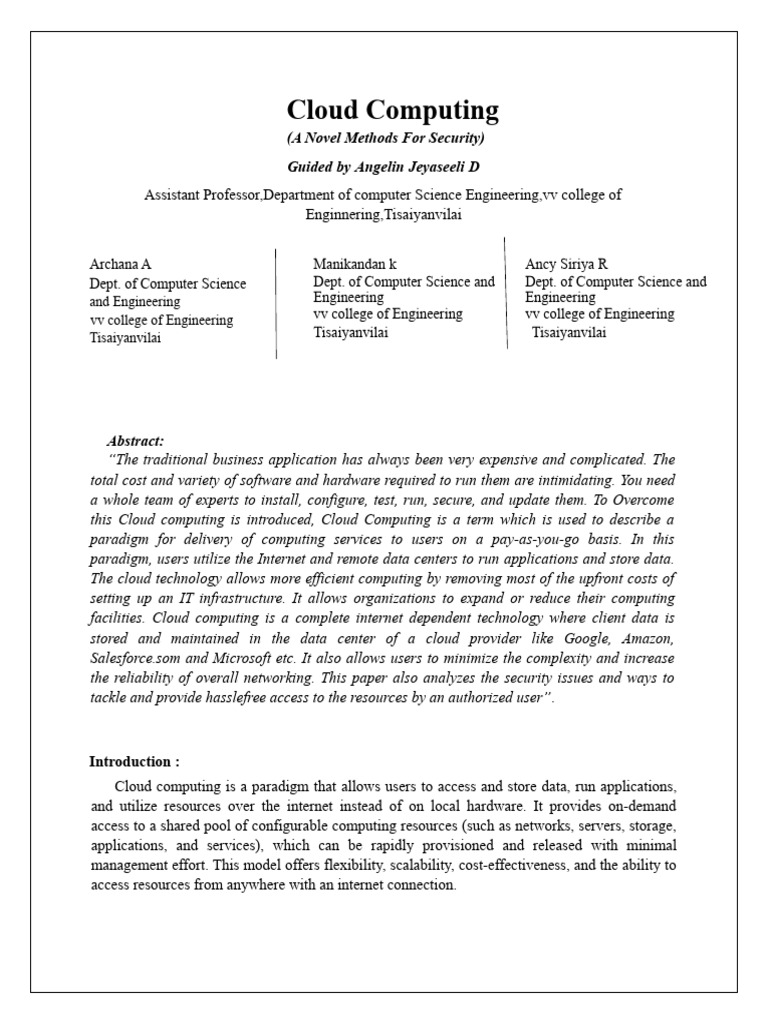 cloud computing-1 (1) with pages removed | PDF | Cloud Computing | Security