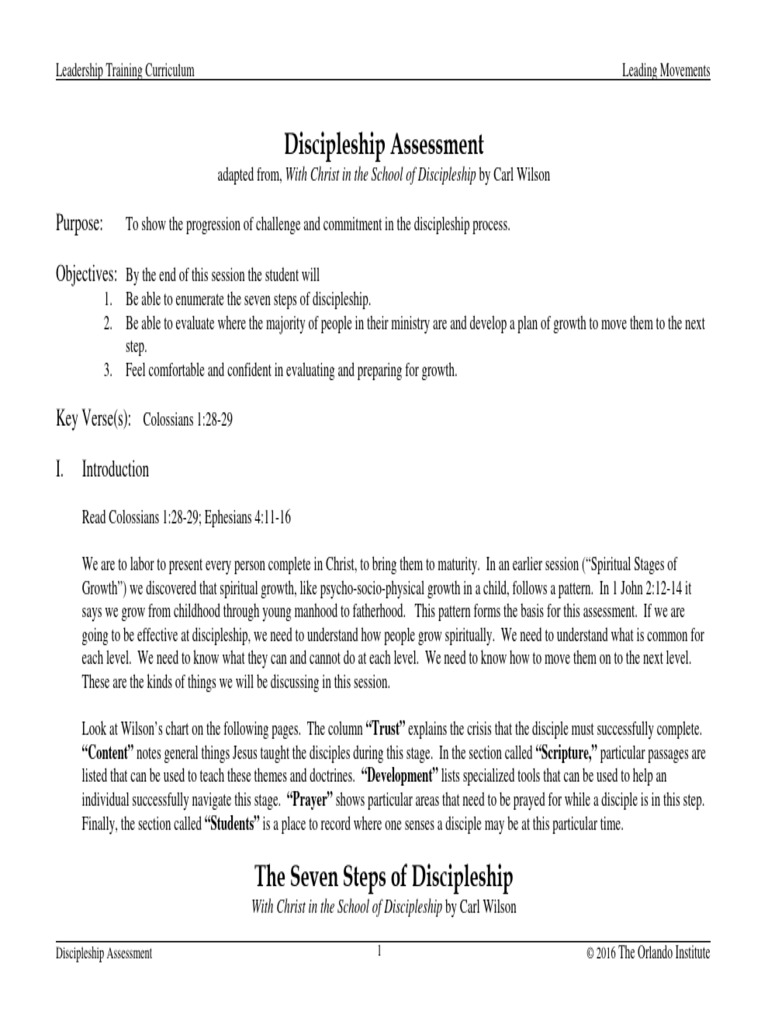 The Seven Steps of Discipleship Toi Edu (1) | PDF | Jesus | Disciple ...