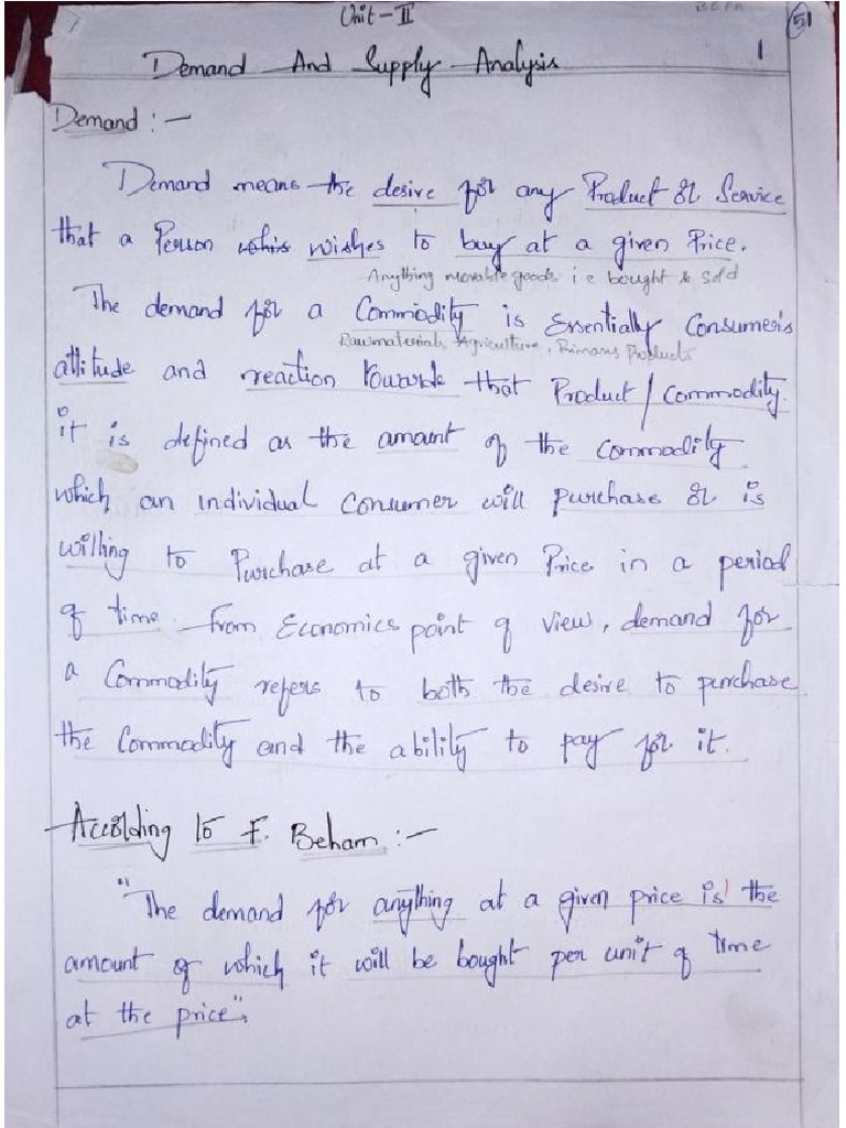 Unit 2 - Demand and Supply Analysis | PDF