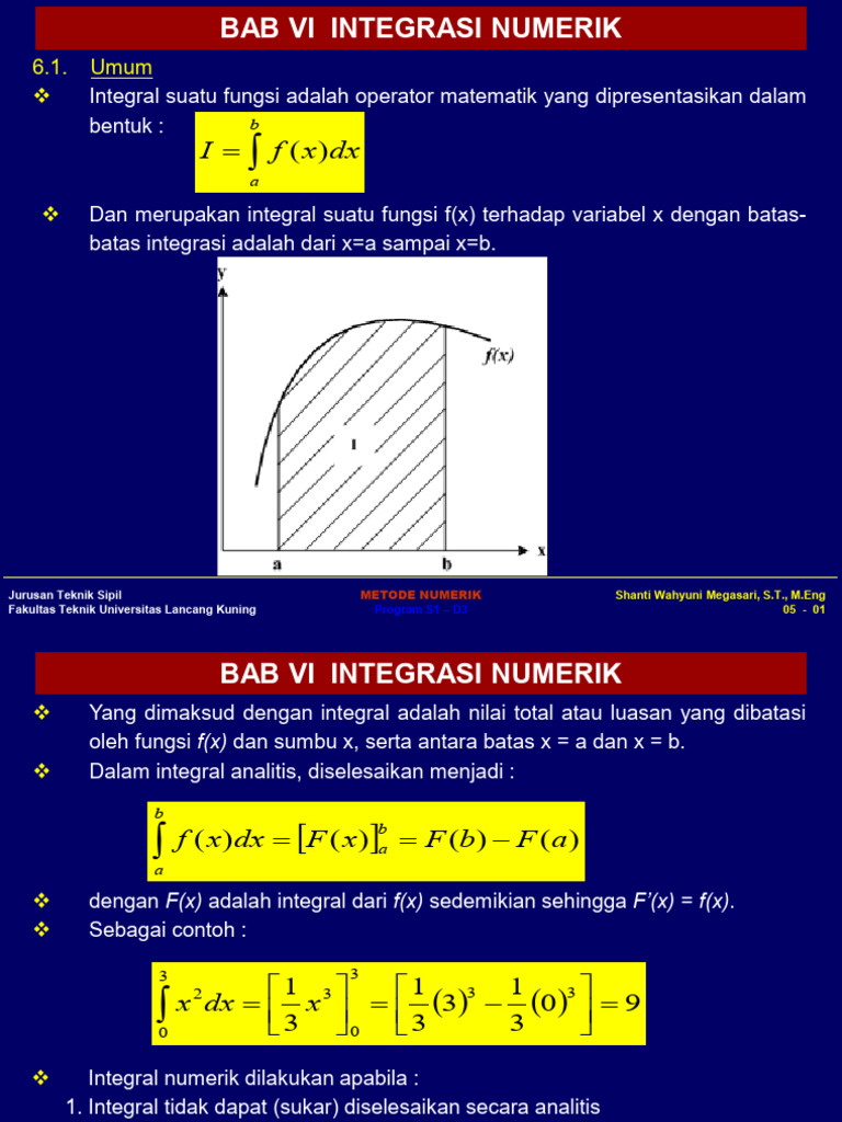 Bahan Perkuliahan 10 - Integrasi Numerik - Metode Trapesium | PDF
